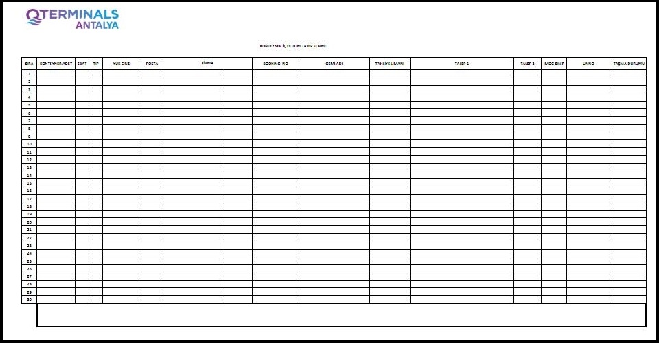 Forms - QTerminals Antalya